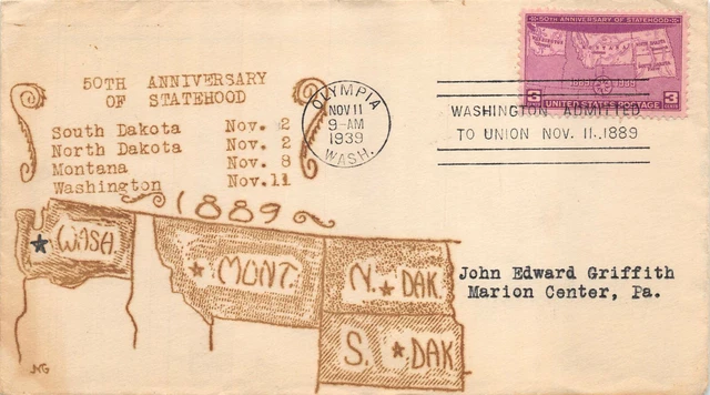 858 3C 50TH Anniversary of Statehood, J. Neil Griffith "of the period ...