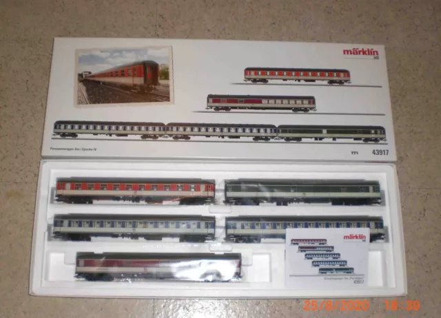MÄRKLIN 43917 Fünf Schnellzugwagen der Deutschen Bundesbahn (DB). NEU ...