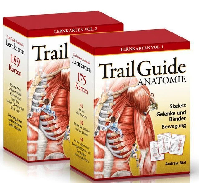 TRAIL GUIDE ANATOMIE | Andrew Biel | Lernkarten-Set: Vol 1 + Vol 2 ...