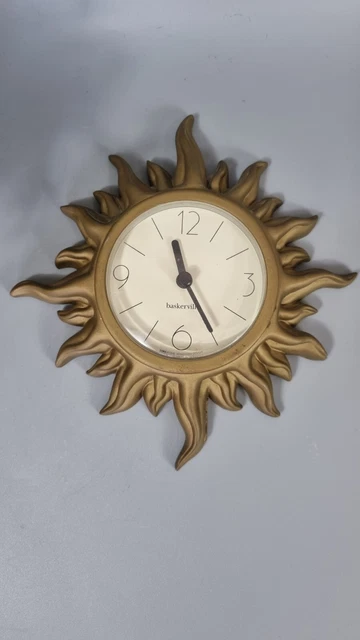 VINTAGE TIMESTONE LONGFORD Design BASKERVILLE Sun Shape Clock Celestial ...