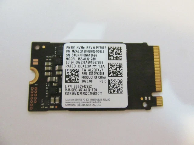 SAMSUNG PM991 MZ-ALQ128 128 Go, M.2 NVMe : disque SSD, P/N MZALQ128HBHQ ...