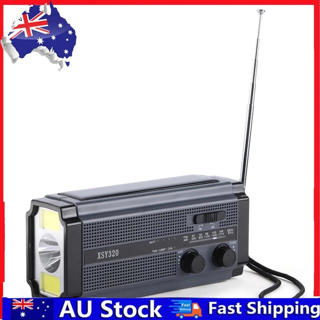SOLAR HAND CRANK Emergency Radio Flashlight Reading Light AM/FM SOS ...