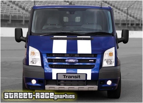 FORD TRANSIT MK1 - MK7 bonnet / hood racing stripes graphics stickers ...