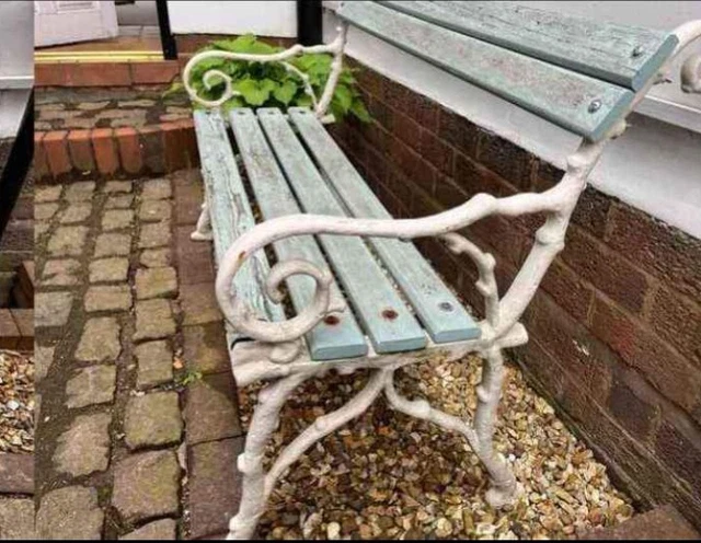 ANTIQUE HEAVY CAST Iron Garden Bench Tree Branch Design c 1900 £250.00 ...