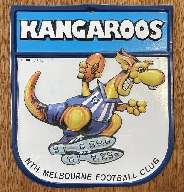 1981 PLASTIC WALL Plaque / Sign - North Melbourne Kangaroos - VFL AFL ...