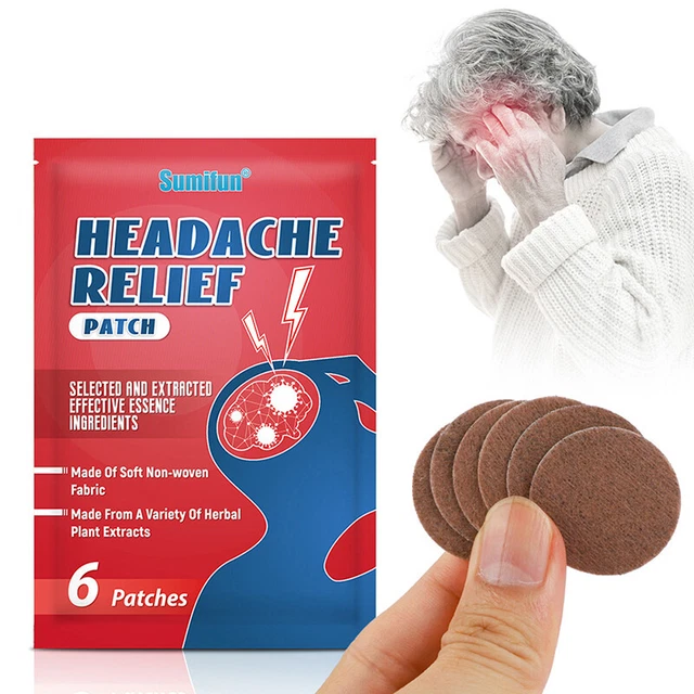 6PCS/BAG HEADACHE RELIEF Patch To Treat Migraine Dizziness Pain Therapy ...
