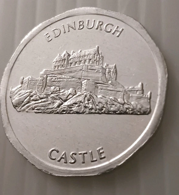 EDINBURGH CASTLE 50P National Transport Token - Aluminium 2.15g 29.04mm ...