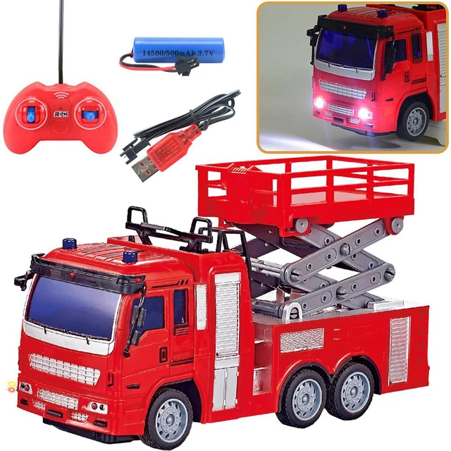 LED LIGHT-UP REMOTE Control Fire Truck And Engineering Car Toy Set For ...