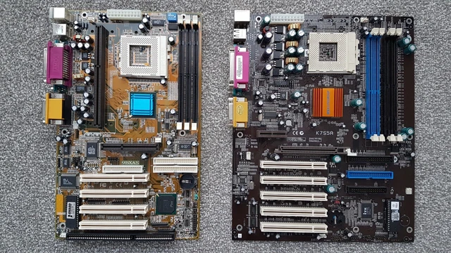 JETWAY 9BXAS ISA Intel Slot1 S370 and ECS K7S5A AMD S462 Socket AGP ...