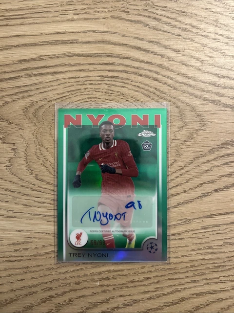 TOPPS CHROME UCC Liverpool Trey Nyoni RC Auto /99 2024-2025 £3.31 ...