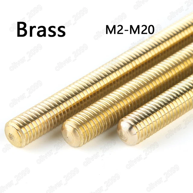 M2/M3/M4/M5/M6/M8/M10/M12/M16/M20 BRASS THREADED Rods Metric Thread ...