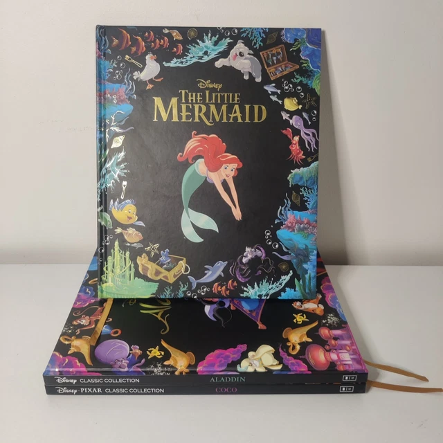DISNEY CLASSIC COLLECTION 3x Book Set Aladdin Little Mermaid Coco ...