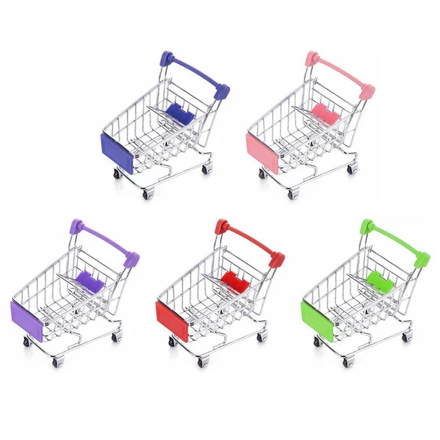 MINI METAL KIDS Shopping Hand Trolley Cart Child Pretend Play Kitchen ...
