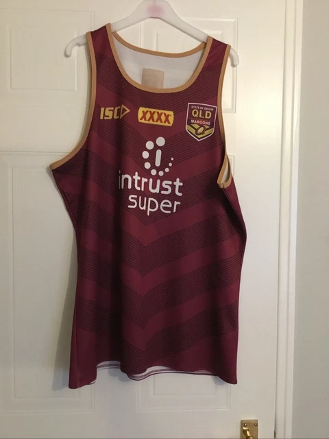 QUEENSLAND QLD MAROONS State of Origin Rugby League Shirt L -ISC ...
