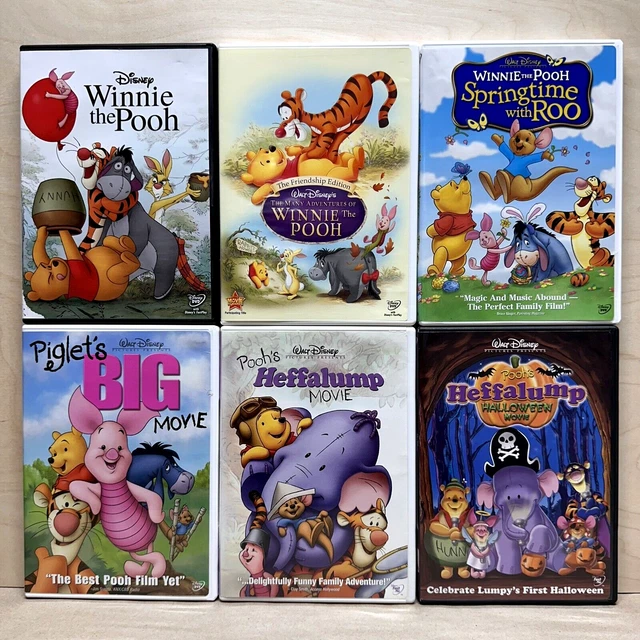 LOT OF 6 Walt Disney Winnie The Pooh DVDS Many Adventures,Piglet, Roo ...