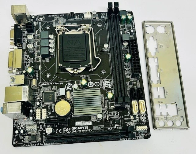 GIGABYTE GA-H81M-S2V REV: 1.0 Socket 1150 DDR3 Motherboard & I/O Plate ...