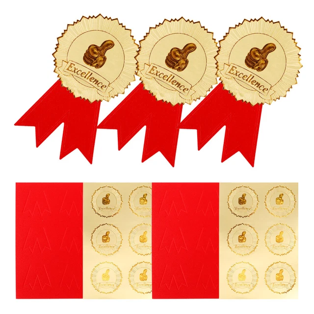 36 SETS OF Certificate Medals Stickers Graduation Certificate Seals ...