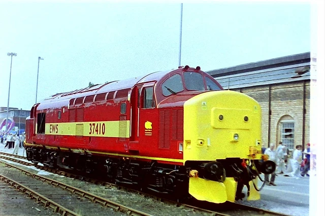 35MM RAILWAY COLOUR Negative of Class 37 410 in Crewe Works £1.95 ...