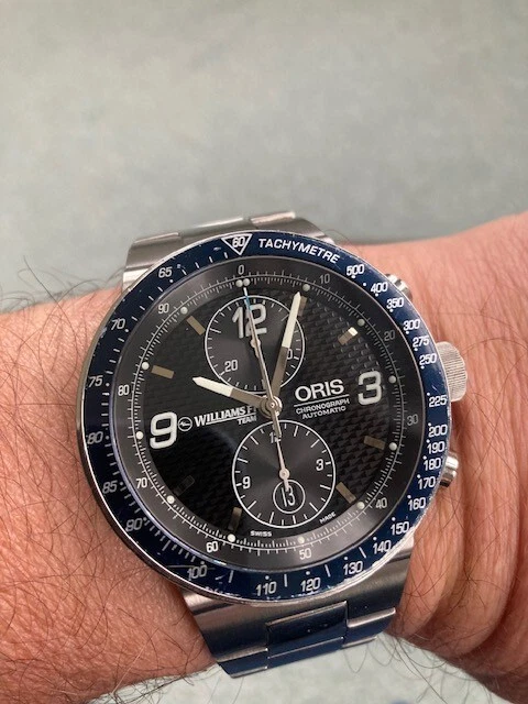 ORIS WILLIAMS F1 Team Chronograph Black Dial Automatic Watch £440.22 ...