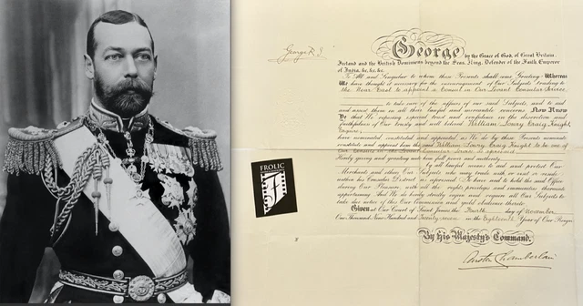 KING GEORGE V 1927 Multi Signed Official Document JSA Full (LOA) 1/1 U ...