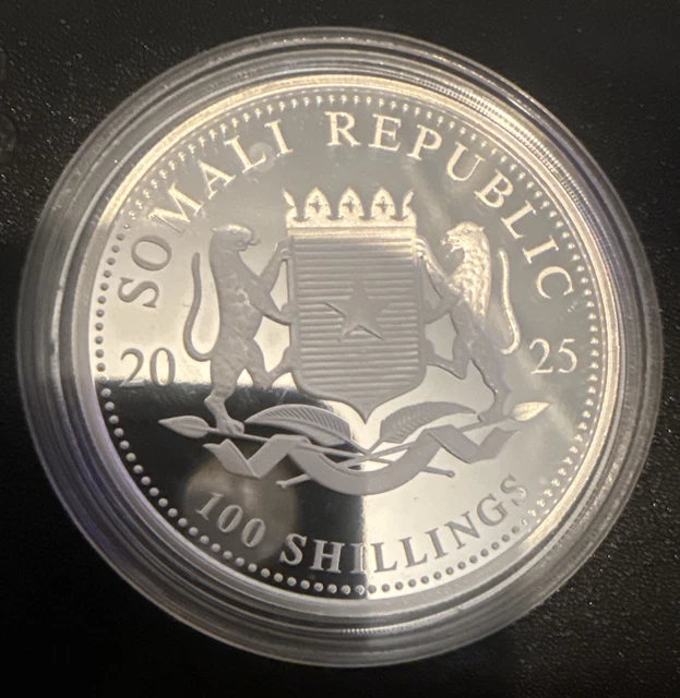 2025 1OZ AFRICAN Wildlife Somalian somali Elephant Silver Coin .999 in capsule £12.53 - PicClick UK