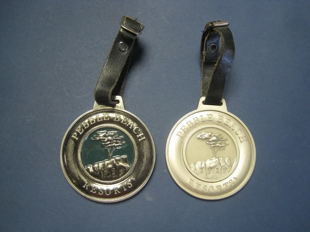 PEBBLE BEACH RESORTS Golf Bag Medallions Set of 2 Spyglass Del Monte ...