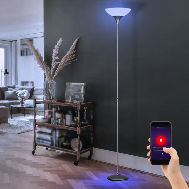SMART LAMPADAIRE À Vasque Torchère Réglable LED Google Alexa Changeur ...