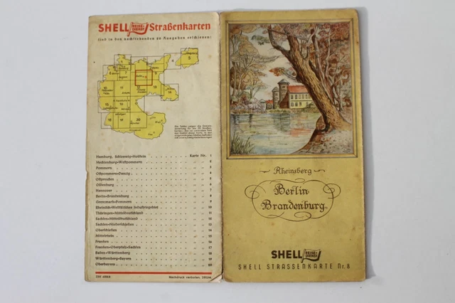 20036A SHELL ROAD Map No. 8 Berlin Brandenburg Cottbus Map Um 1939 £5. ...
