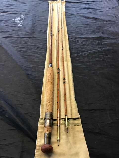 RARE VINTAGE ARMY & Navy CSL of London 8ft Wooden fly fishing rod and ...