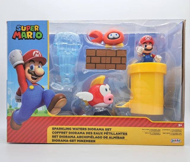 NINTENDO SUPER MARIO Sparkling Water Diorama Set Huckit Crab Cheep Fish ...