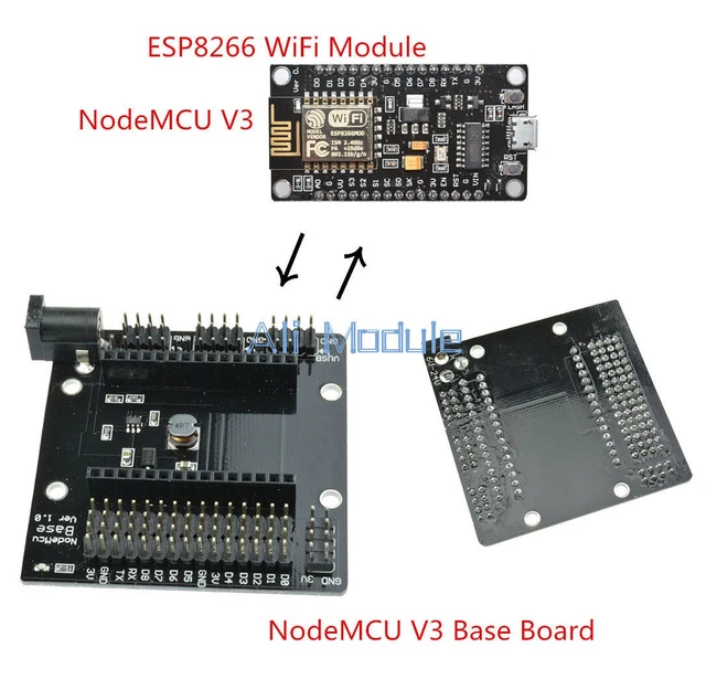 NODEMCU ESP8266 V3 Lua CH340G modulo scheda di espansione/sviluppo breakout I/O EUR 1,85 ...