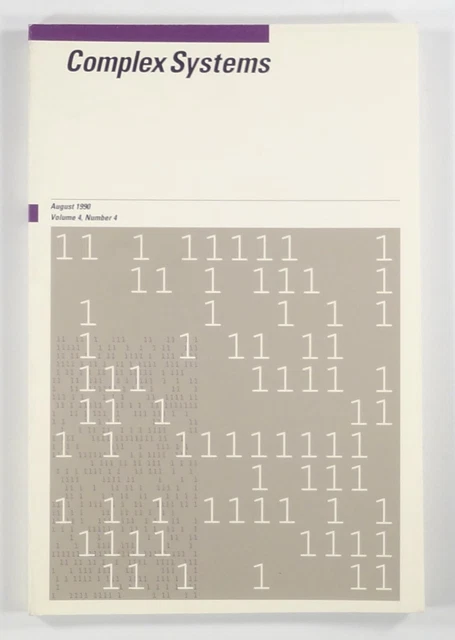 1990 AUG COMPLEX SYSTEMS Stephen Wolfram CELLULAR AUTOMATA computer science £5.11 - PicClick UK