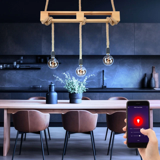 SMART ACCUEIL LED Pendule Google Couvrir Lampe Variateur Alexa Bois ...