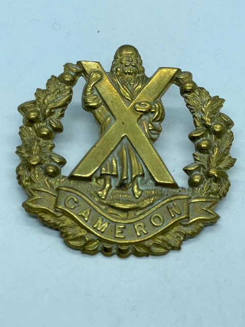 ORIGINAL WW1/WW2 ARMÉE Britannique Cameron Highlanders Cap Badge en ...