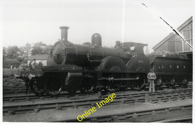 Railway Darkroom Photo Sr Adams X2 4 4 0 No 594 Eastleigh C1905 £3 00