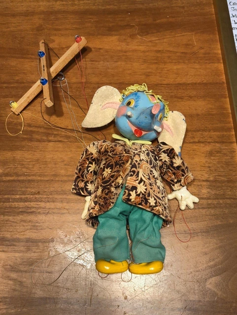 VINTAGE WOODEN ELEPHANT Pelham Puppet Made in England String Puppet ...