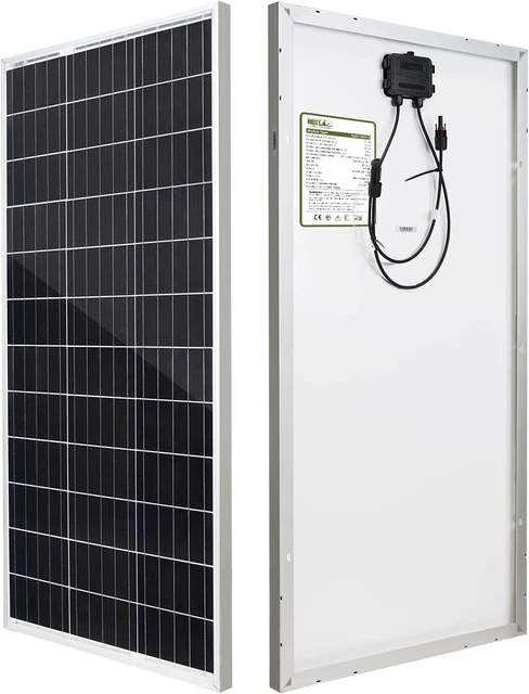 100 WATT 12V Monocrystalline Solar Panel with Solar Connectors, High ...