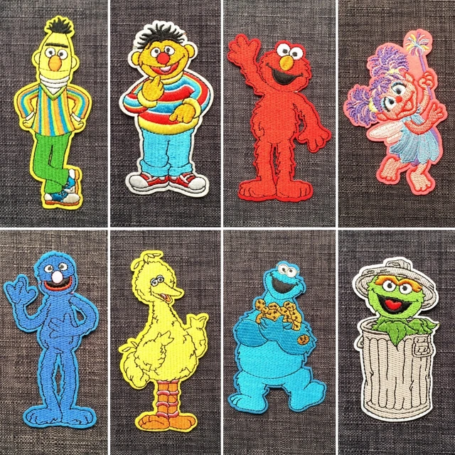 SESAME STREET MUPPETS Elmo Bert Ernie 100% Embroidered Patch Badge ...