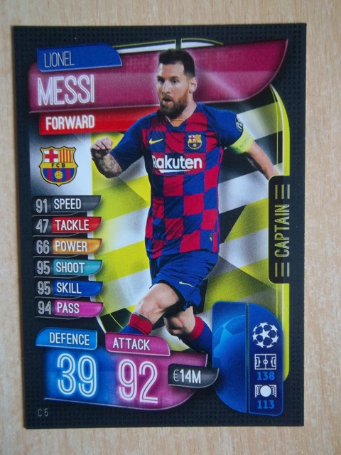 LIONEL MESSI - Captain - Card C 5 - Topps Match Attax Extra 2019 -2020 ...