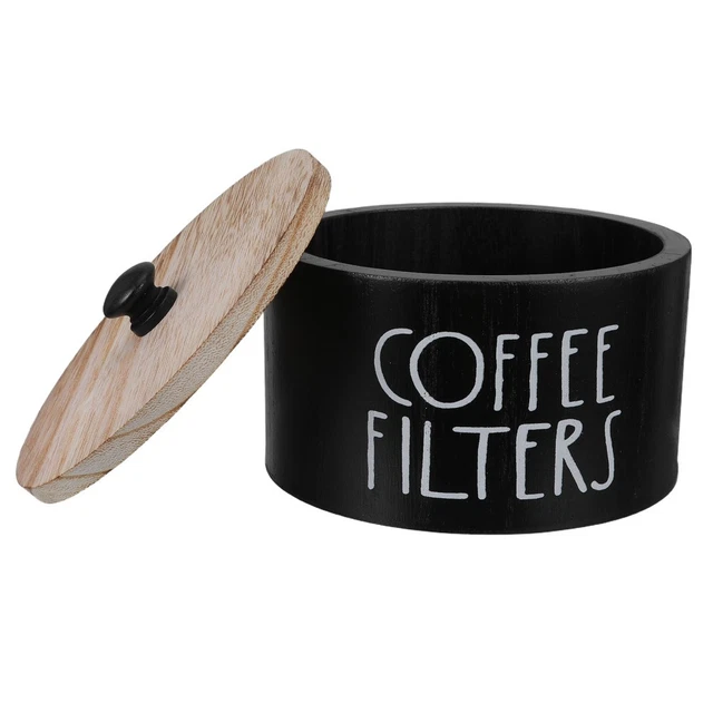 COFFEE FILTER CONE Storage Case – Round Wooden Coffee Filter Box With ...