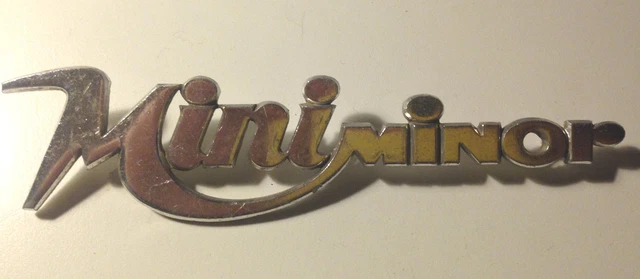 MINI MINOR LOGO scritta stemma in metallo bomisa 1969 originale old ...