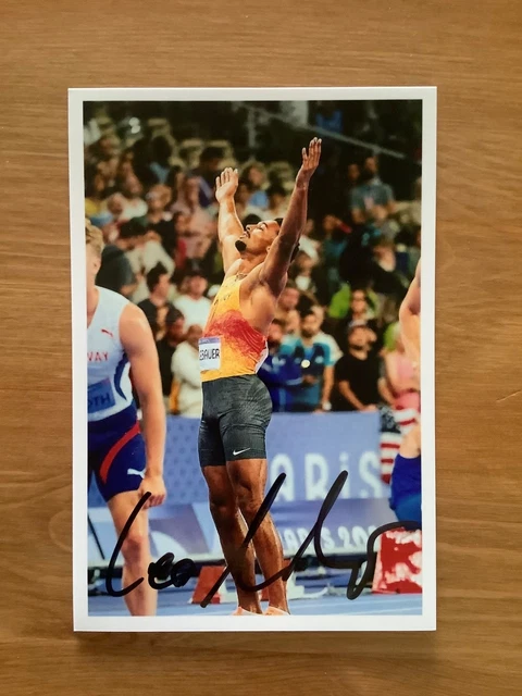AUTOGRAMM LEON NEUGEBAUER Leichtathletik Zehnkampf Olympia Weltmeister ...