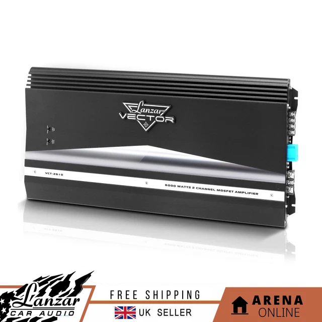 CAR AMP AMPLIFIER 2 Channel 6000 Watt MOSFET 24dB Stereo Lanzar VCT2610 Audio £195.00 - PicClick UK