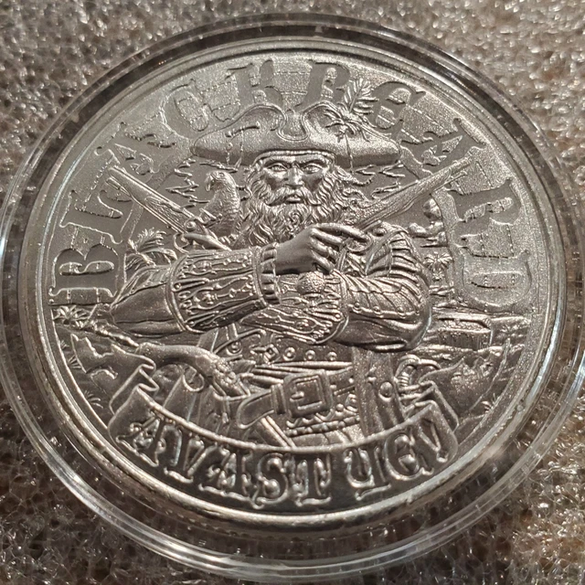2023 BLACKBEARD CAPTAIN Edward Teach 1 oz .999 Silver coin Queen Anne ...