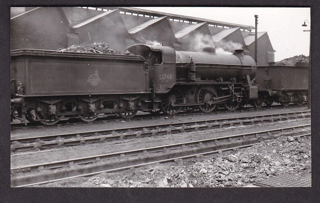 CAMBRIDGESHIRE RAILWAY STEAM loco 61746 at March shed 1954 - photograph ...