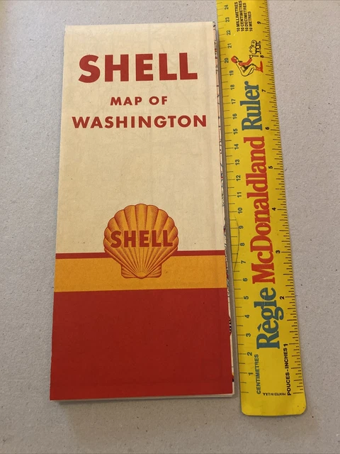 VINTAGE SHELL GAS Station Map 1940, Map Of Washington Shell Gas 40’s ...