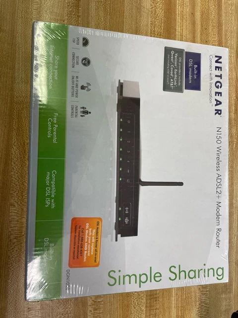 NEW NETGEAR N150 Wireless ADSL2+ Modem Router in Original Box DGN1000 ...