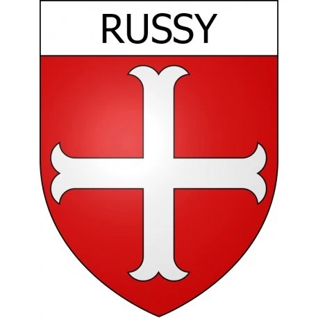RUSSY 14 VILLE Stickers blason autocollant adhésif Taille:12 cm EUR 3 ...