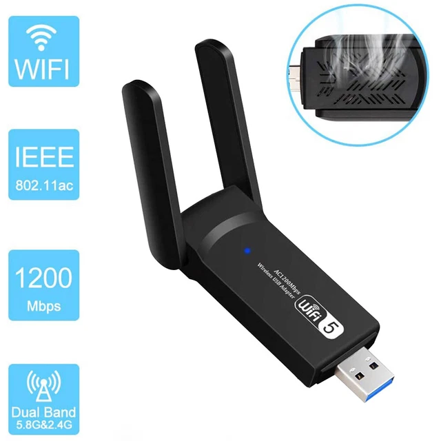 HOME WIFI DONGLE Dual Band 1200Mbps Long Range Accessories Laptop PC ...