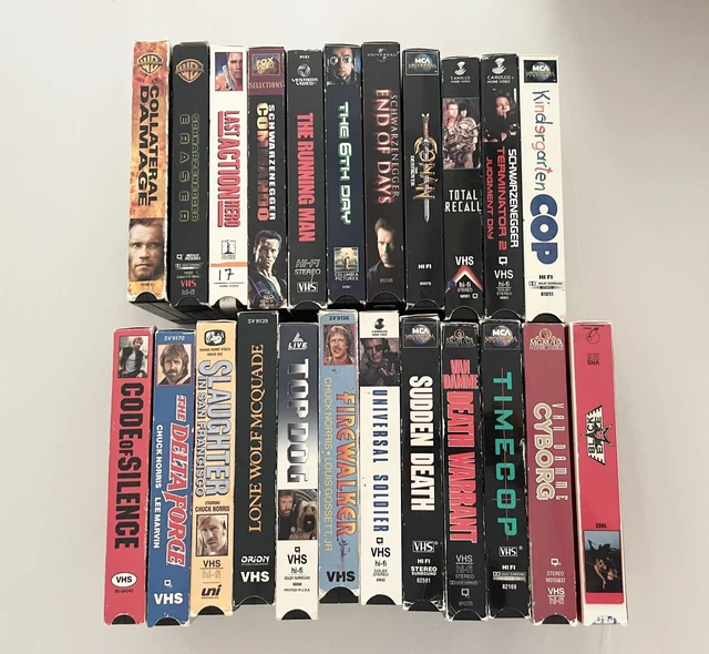 VHS LOT 80S 90s Action Schwarzenegger Van Damme Chuck Norris Terminator ...